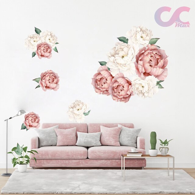 Sticker Decorativ Autoadeziv CCmax cu Bujori, Roz si Alb - eMAG.ro