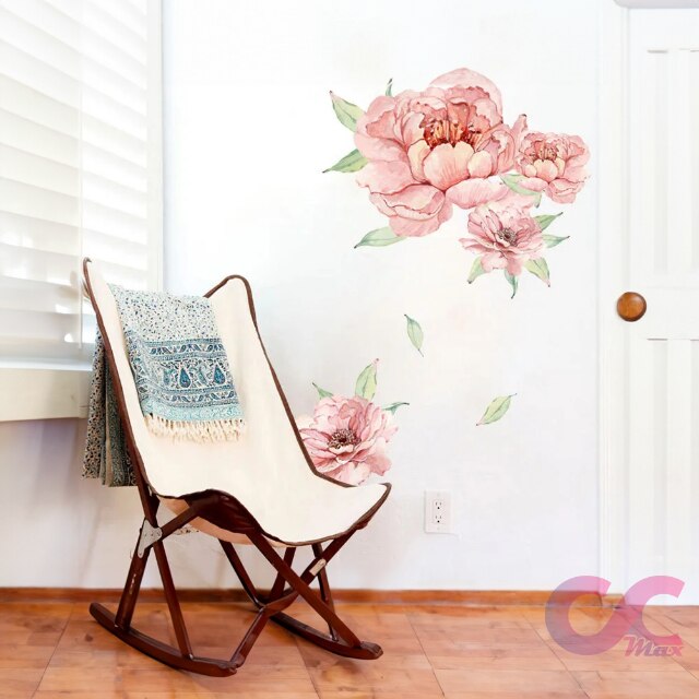 Sticker Decorativ Autoadeziv CCmax cu Bujori, Roz, 710x600 mm - eMAG.ro