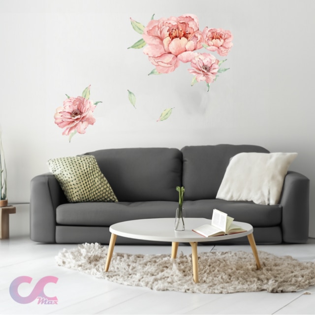 Sticker Decorativ Autoadeziv CCmax cu Bujori, Roz, 710x600 mm - eMAG.ro