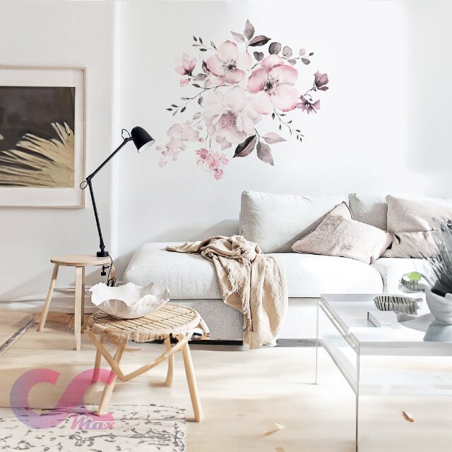 Sticker Decorativ Autoadeziv CCmax cu Flori Roz. 580x520 mm - eMAG.ro