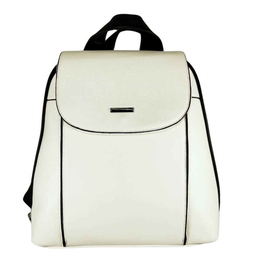 Rucsac dama, Silvia Rosa, Piele, buzunare interioare, Alb/Negru - eMAG.ro
