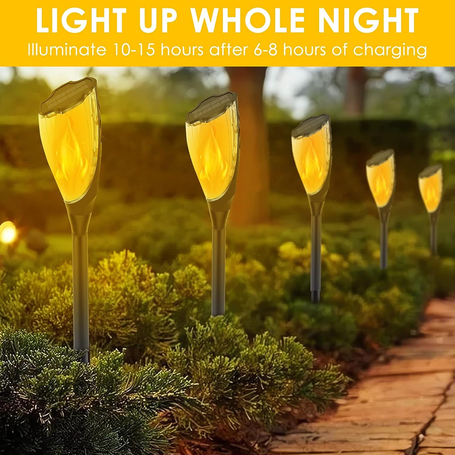Set 4 lumini solare pentru gazon, IP65, 65x8x8 cm, Pentru curte ...