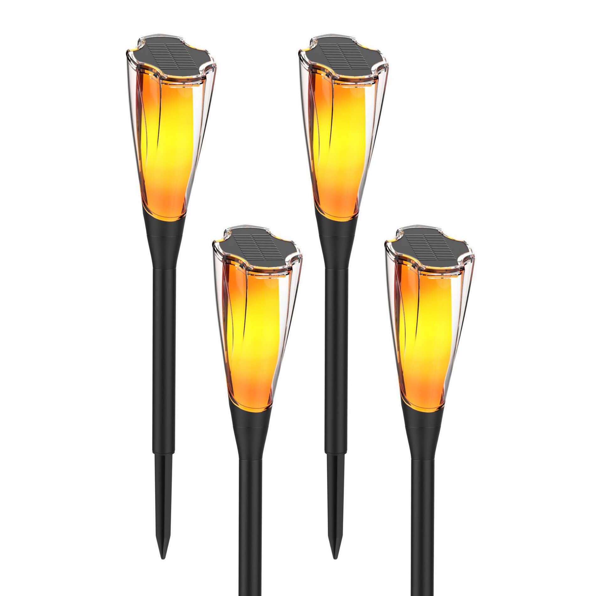 Set 4 lumini solare pentru gazon, IP65, 65x8x8 cm, Pentru curte ...