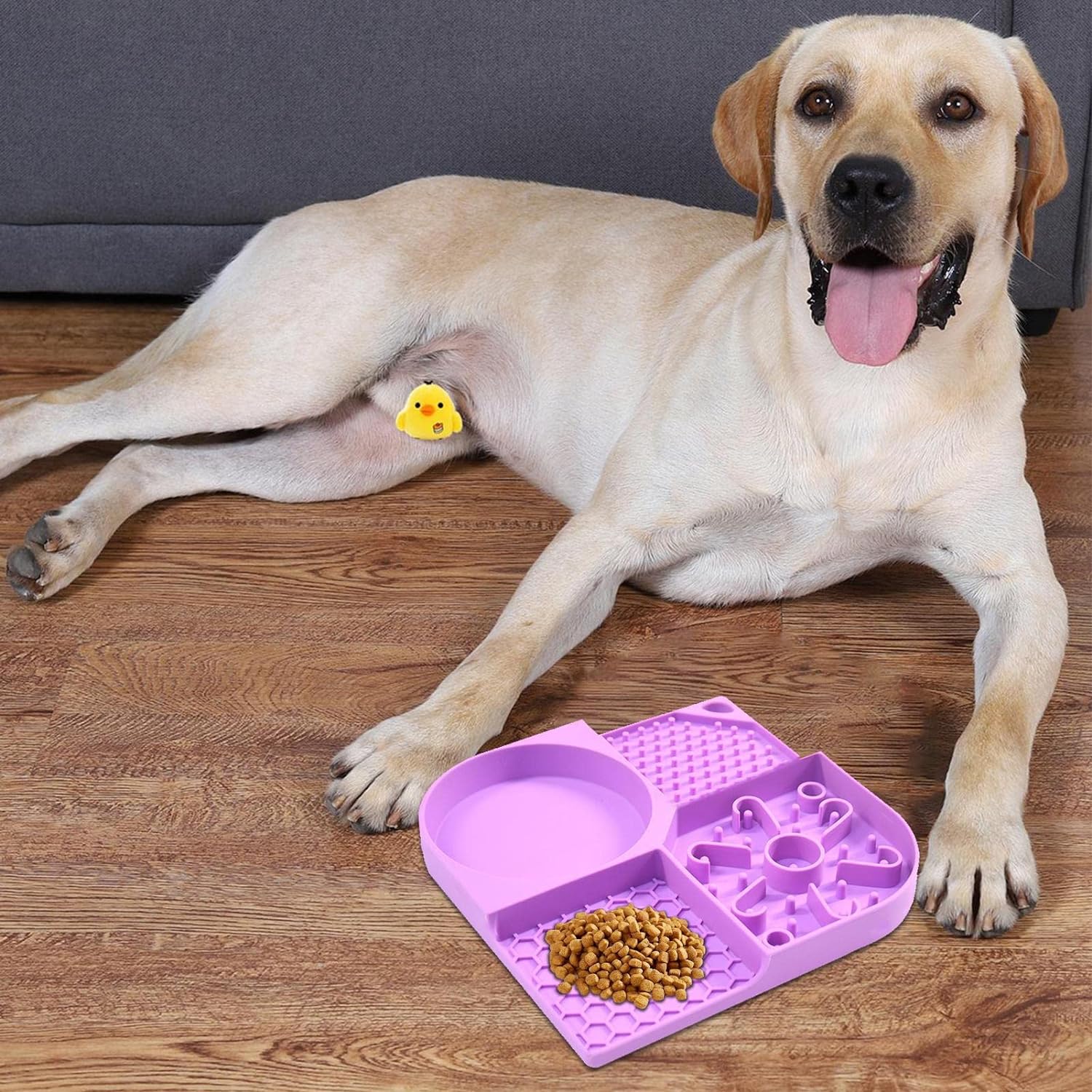 Castron de hranire lenta pentru caine/ pisica Silicon, violet - eMAG.ro