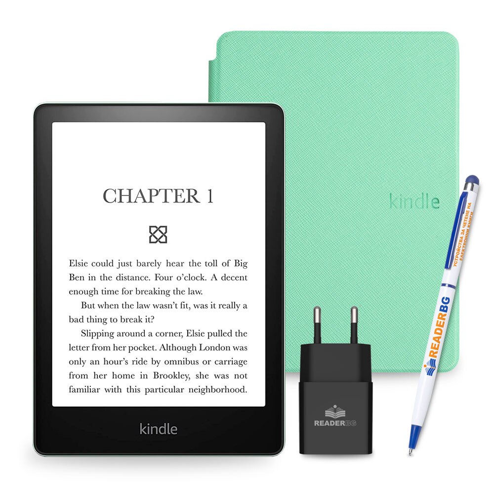 Set cititor de carti electronice, Amazon, Kindle Paperwhite 16GB, Verde ...