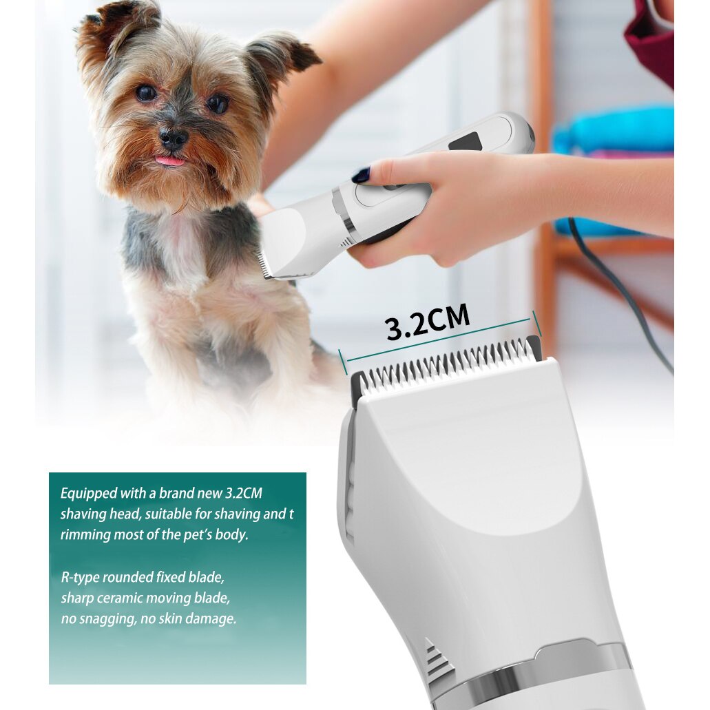 Aparat de ras pentru animale de companie, 4-in-1, Rezistent la apa, Alb ...