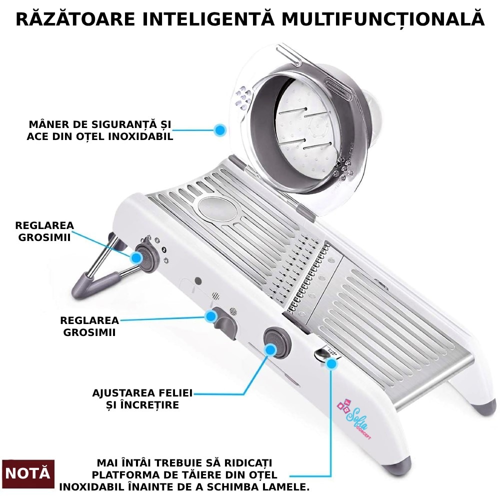 Razatoare Multifunctionala Sofia CONCEPT®, pentru Legume si Fructe, 18 ...