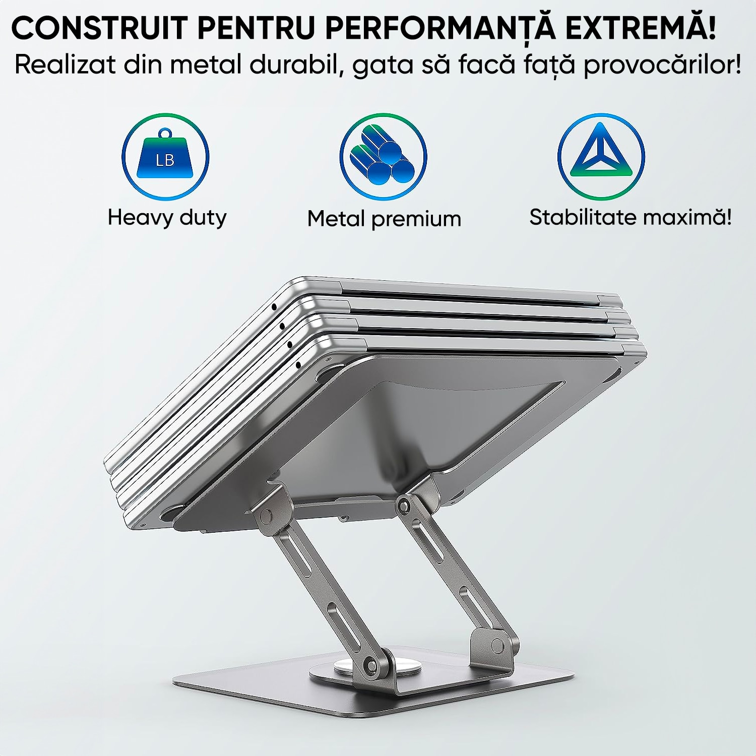 Suport laptop ergonomic, portabil, reglabil, pentru laptop si tableta ...