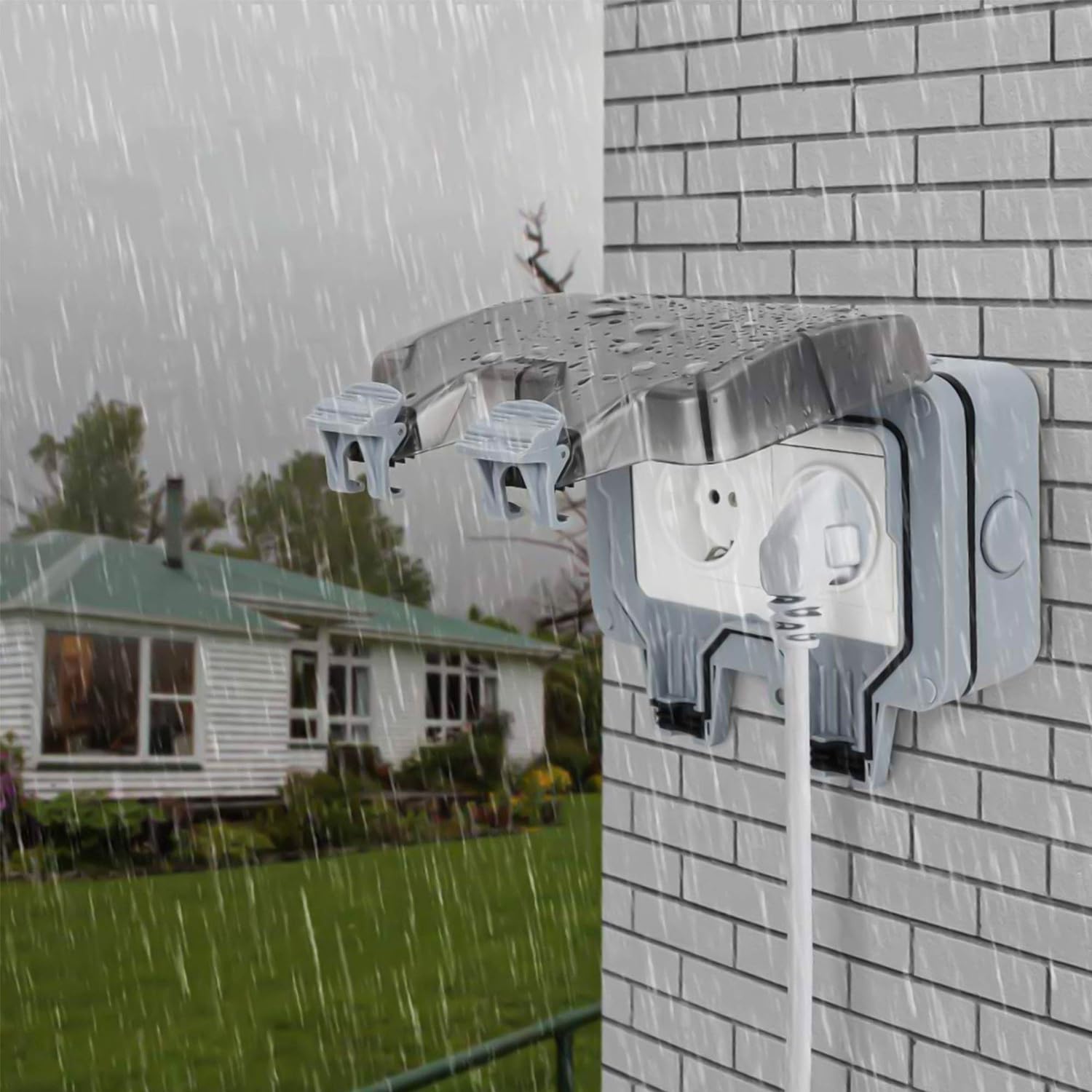 Priza impermeabila IP66 pentru exterior, Jormftte, Gri - eMAG.ro