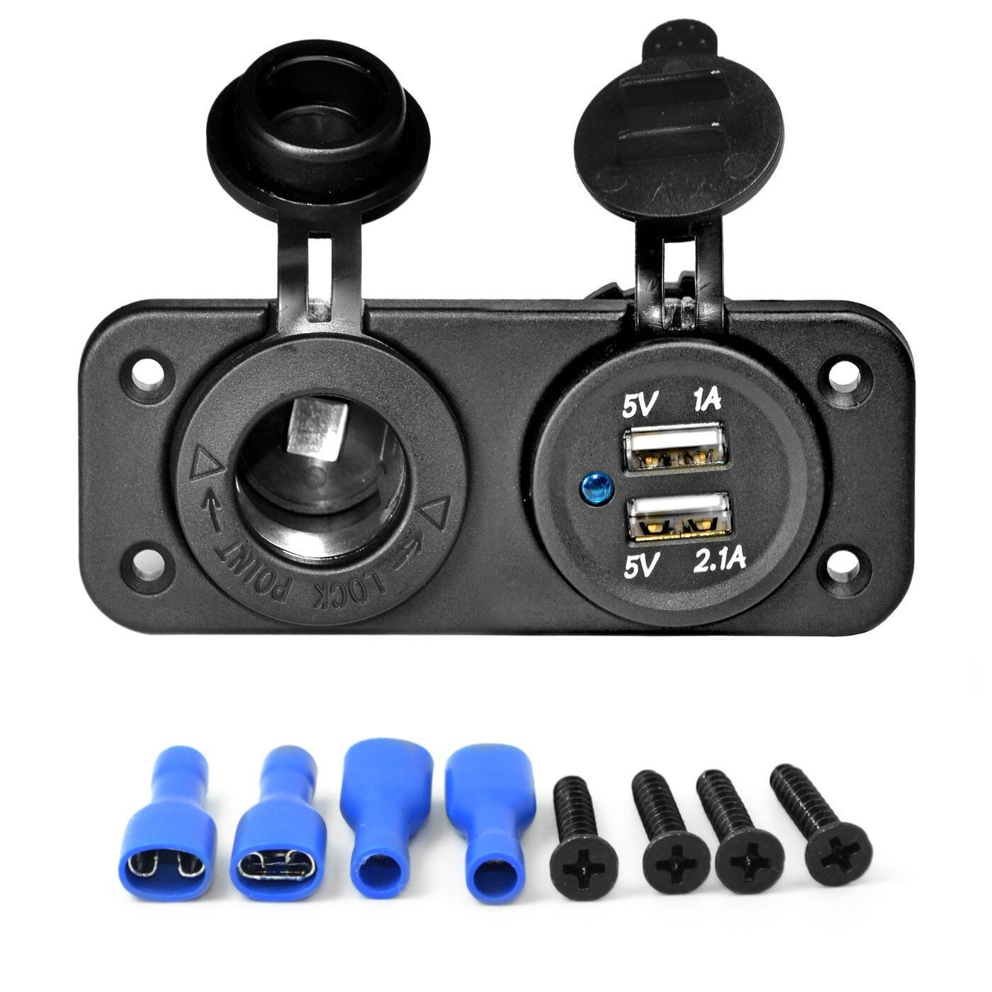 Splitter priza bricheta, Sunmostar, 12V, USB, Negru - eMAG.ro