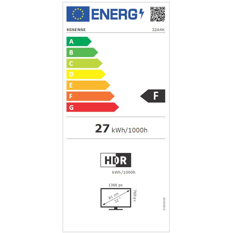 Hisense 32A4K Smart LED Televízió, 80 cm, HD, F energiaosztály - eMAG.hu