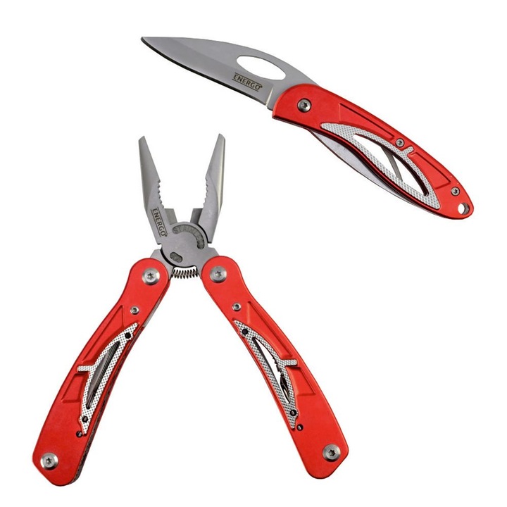 Set cleste multifunctional inox cu 13 functii si briceag pliabil inox ...