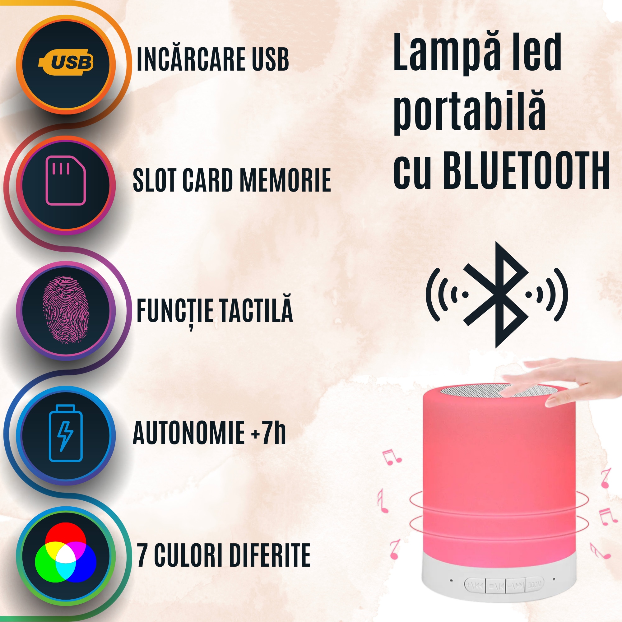 Lampa de veghe cu LED ambientala Katlion®, RGB, pentru bebelusi si ...