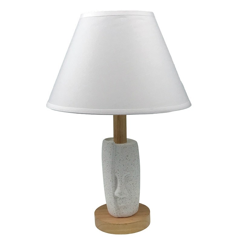 Veioza, Chip Uman, Ceramica si Lemn, 25x38cm, Alb-Bej - eMAG.ro