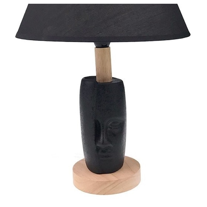 Veioza, Chip Uman, Ceramica si Lemn, 25x38cm, Negru-Bej - eMAG.ro