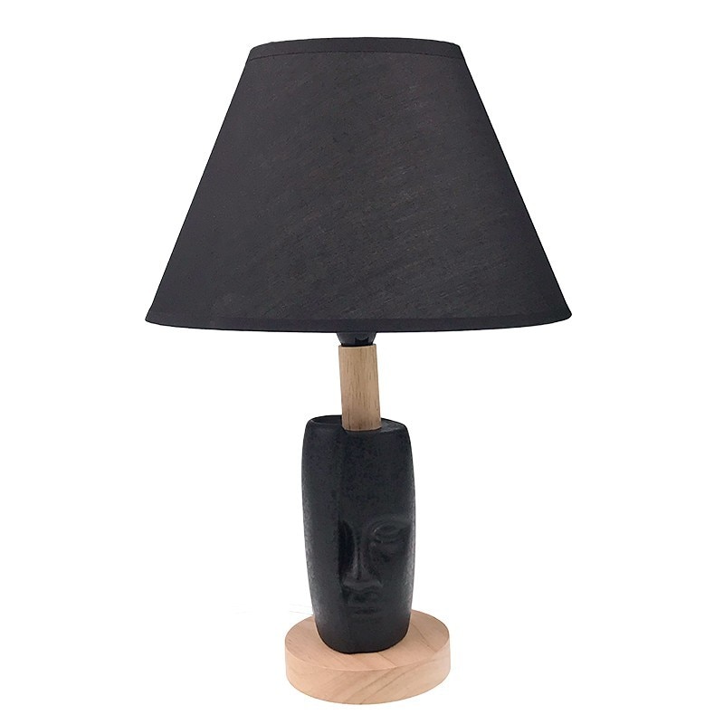 Veioza, Chip Uman, Ceramica si Lemn, 25x38cm, Negru-Bej - eMAG.ro