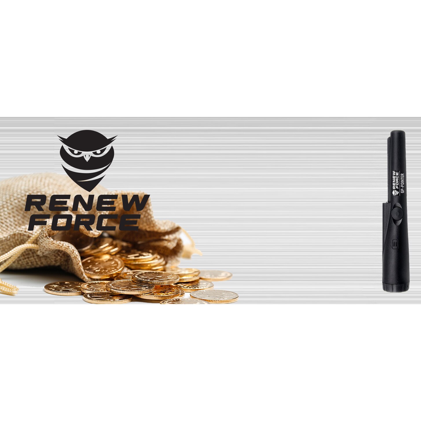 Ръчен металдетектор Renew Force GP2, Пинпойнтер, 360° обхват, IP66, LED ...