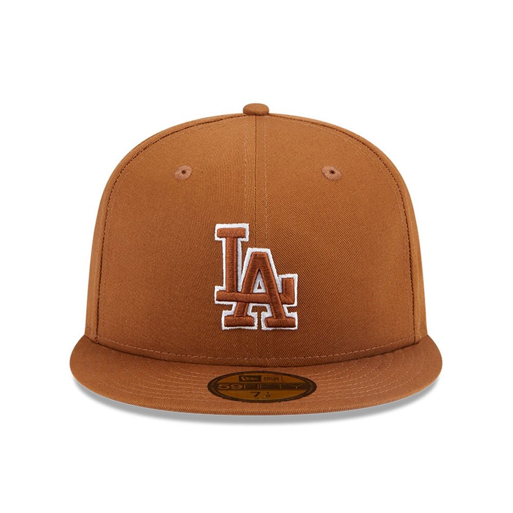 Sapca New Era ajustabila cu cozoroc plat si logo LA Dodgers, Maro, 57 ...