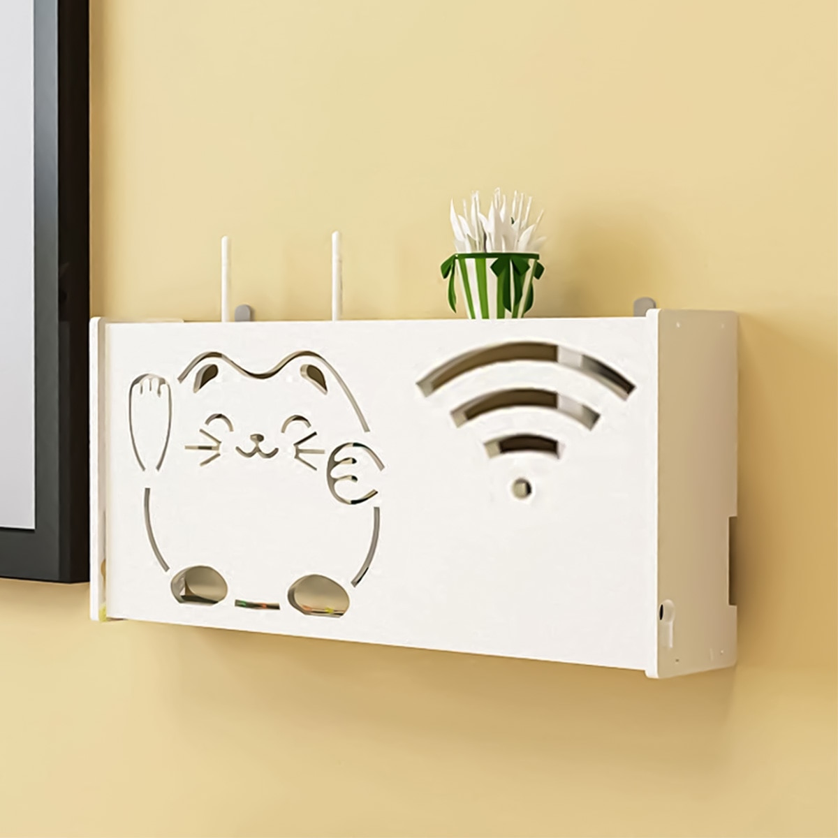 Raft suport Router Wireless, pentru mascare fire si echipament WIFI ...