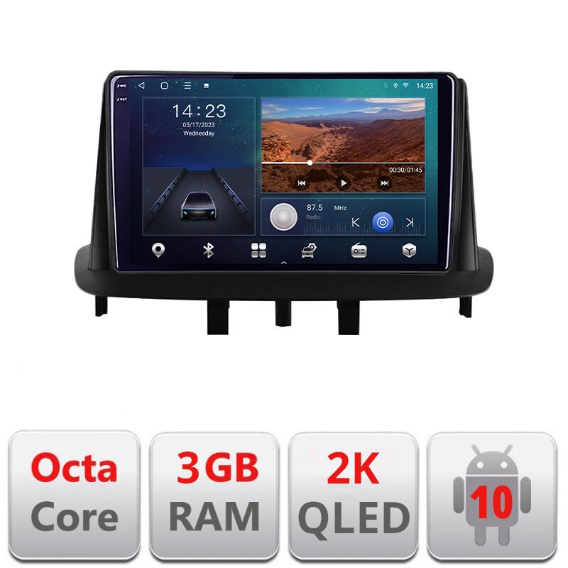 Специализирана навигация Renault Megane 3 B-145 Android екран 2K QLED ...