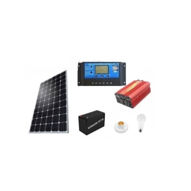 Kit solar cu panou fotovoltaic KlaussTech 100W, Invertor 220V ...