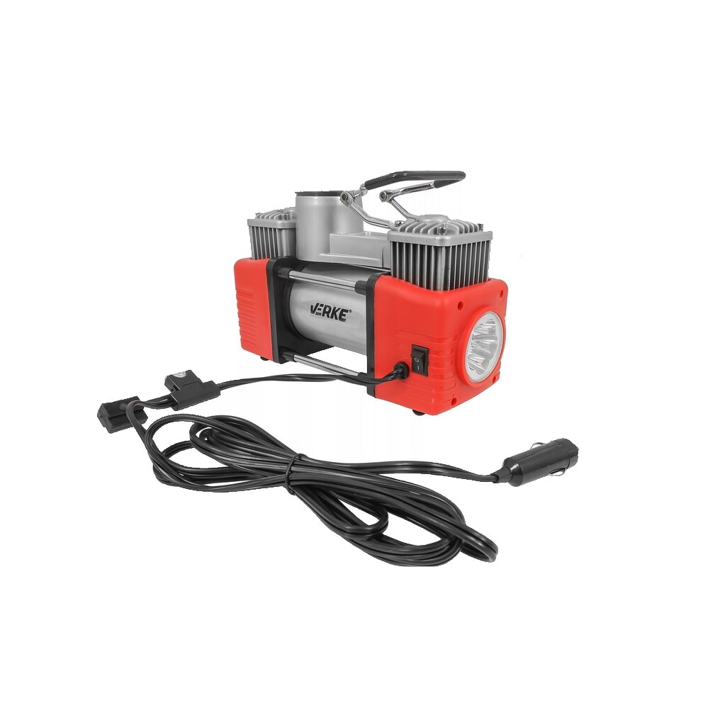 Compresor auto 12V, 10 bari, 65 l/m, lantena LED, Verke - eMAG.ro