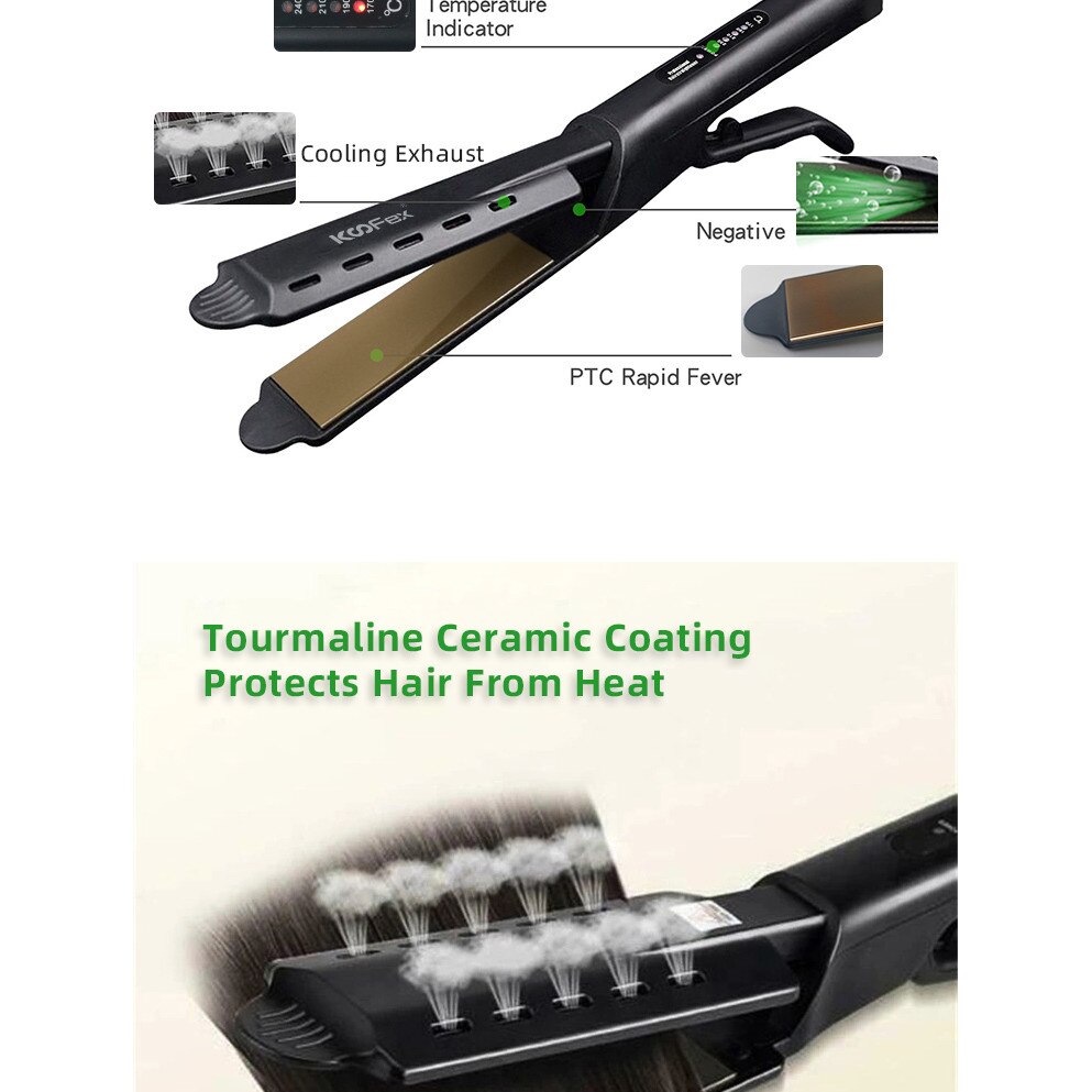 Placa de par dreapta, cu spray cu abur, atela de indreptare a parului ...