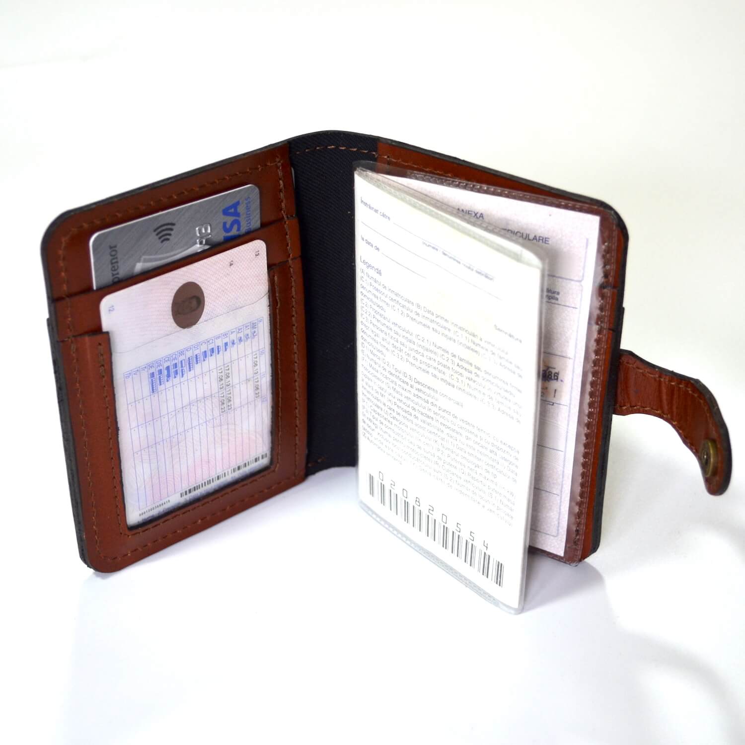 Portofel barbati cu spatiu talon auto, piele naturala maro - eMAG.ro