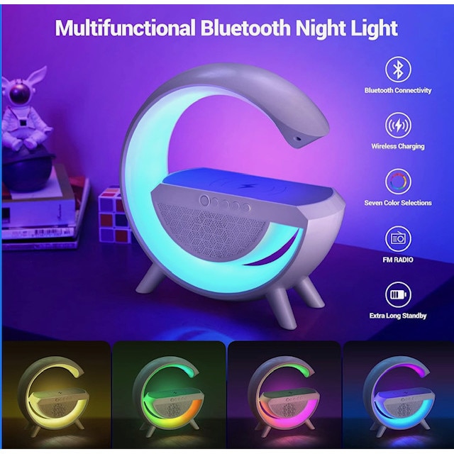 Smart LED RGB нощна лампа, 10W 4 в 1 SeveShop с часовник ...
