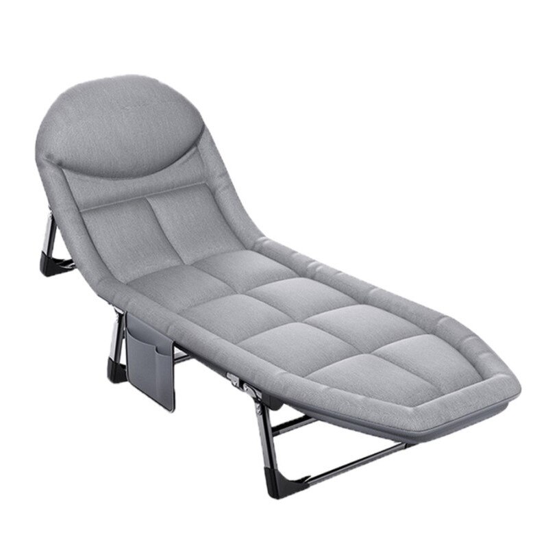 Pat pliabil, WALALLA, Metal/Bumbac, Reglabil, 200x65x30cm, Gri - eMAG.ro