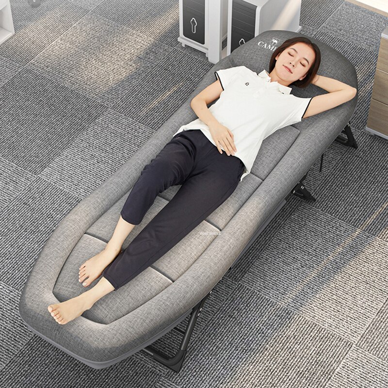 Pat pliabil, WALALLA, Metal/Bumbac, Reglabil, 200x65x30cm, Gri - eMAG.ro