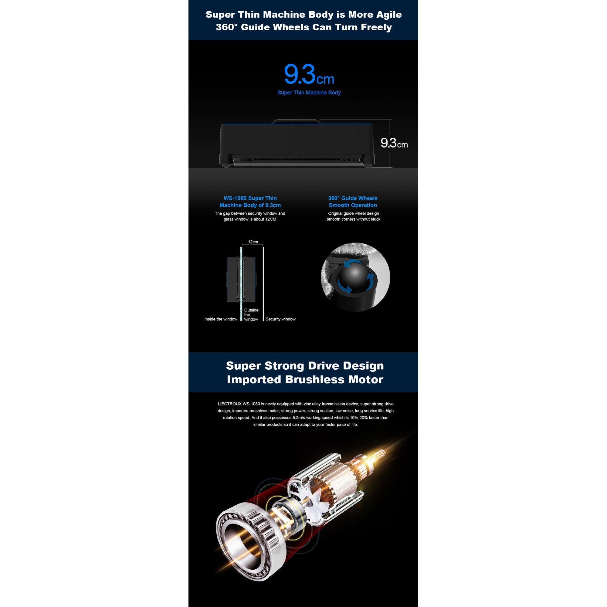 Robot de curatare geamuri Appa Innovation, anticadere, telecomanda ...