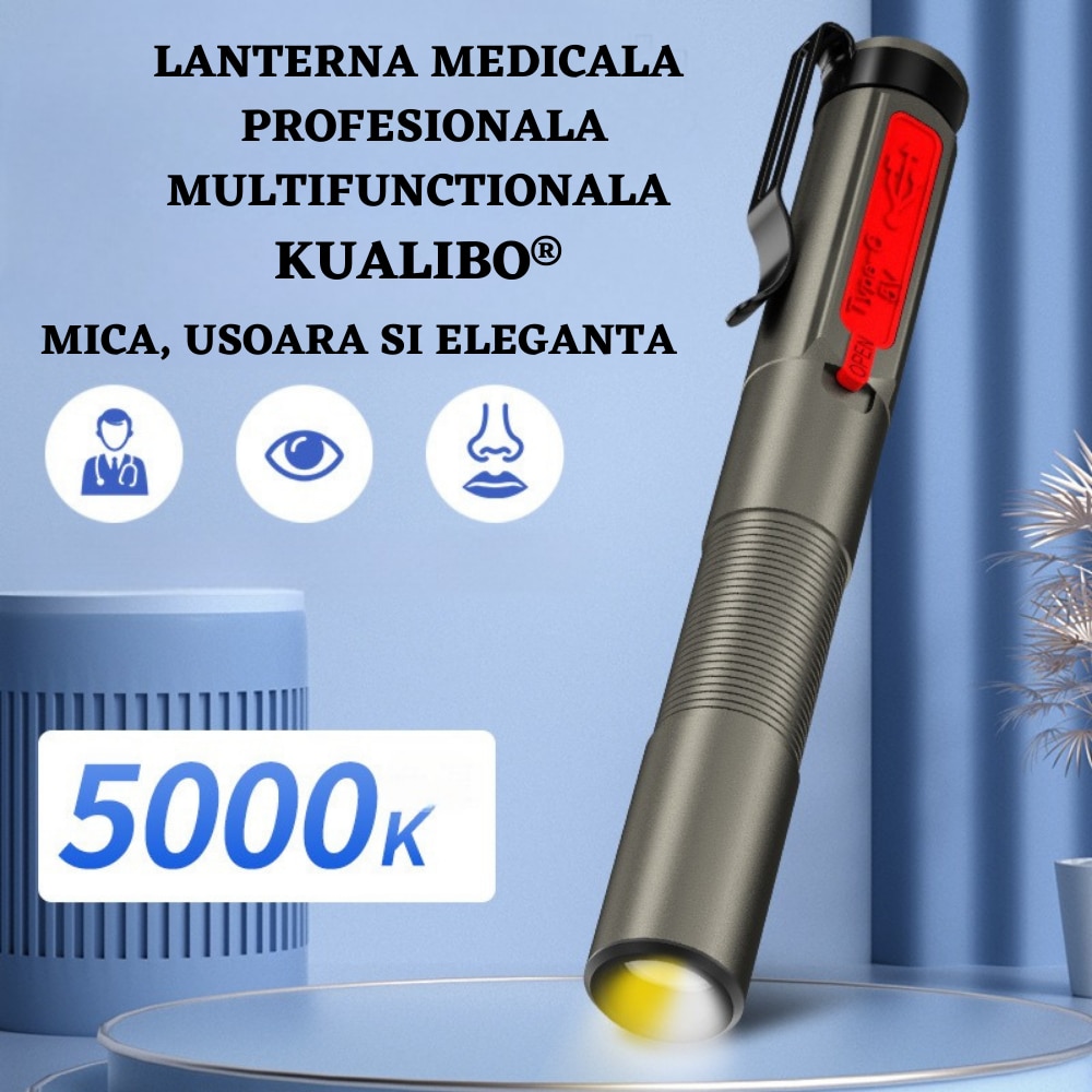 Lanterna LED KUALIBO®, Lumina Dubla Alb si Galben, Examinare Medicala ...
