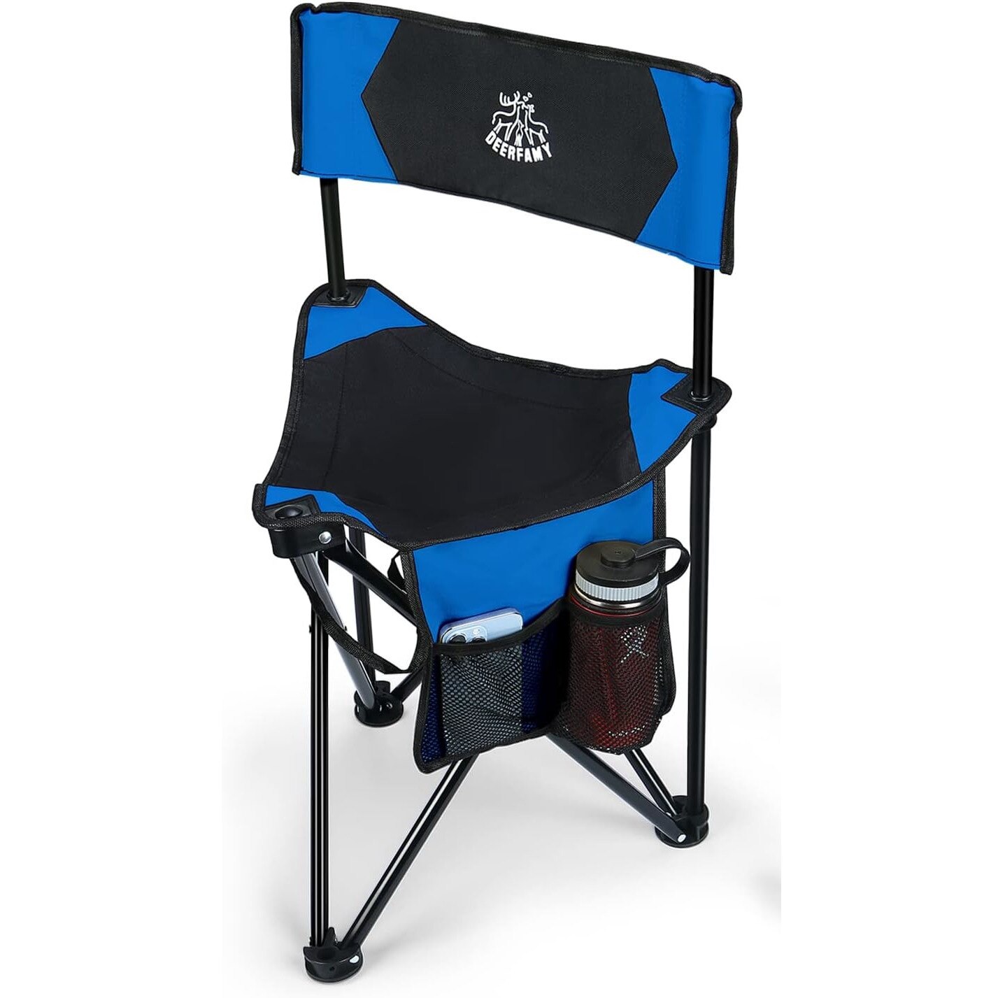 Scaun camping, Mgoqqt, Textil/Aluminiu, Pliabil, Negru/Albastru - eMAG.ro