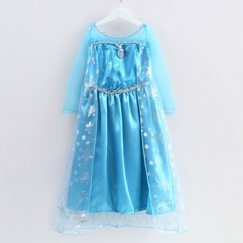 Set Costum de Petrecere pentru Fetite, Design Elsa Frozen, 120 cm ...