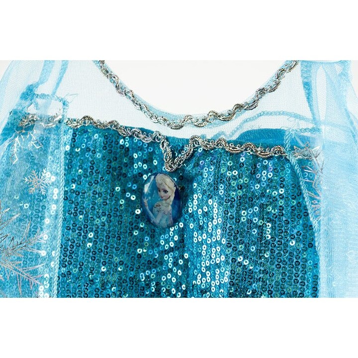 Set Costum de Petrecere pentru Fetite, Design Elsa Frozen, 120 cm ...