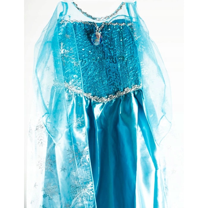 Set Costum de Petrecere pentru Fetite, Design Elsa Frozen, 120 cm ...