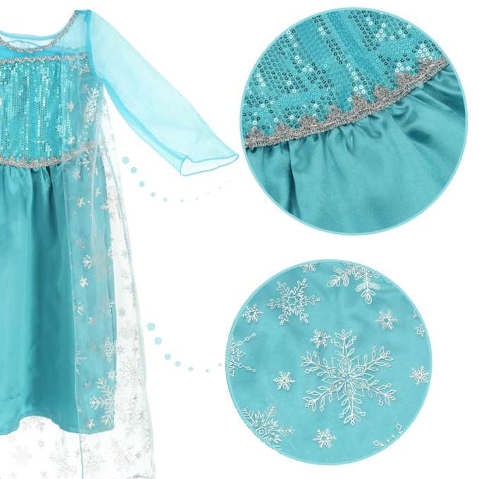 Set Costum de Petrecere pentru Fetite, Design Elsa Frozen, 120 cm ...