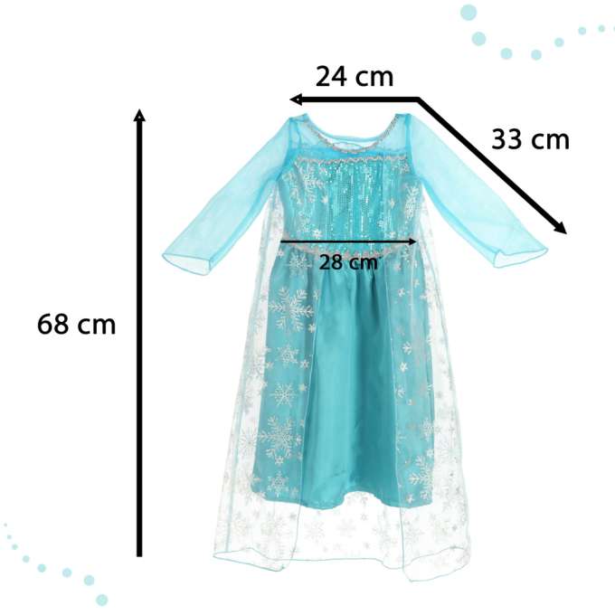 Set Costum de Petrecere pentru Fetite, Design Elsa Frozen, 120 cm ...