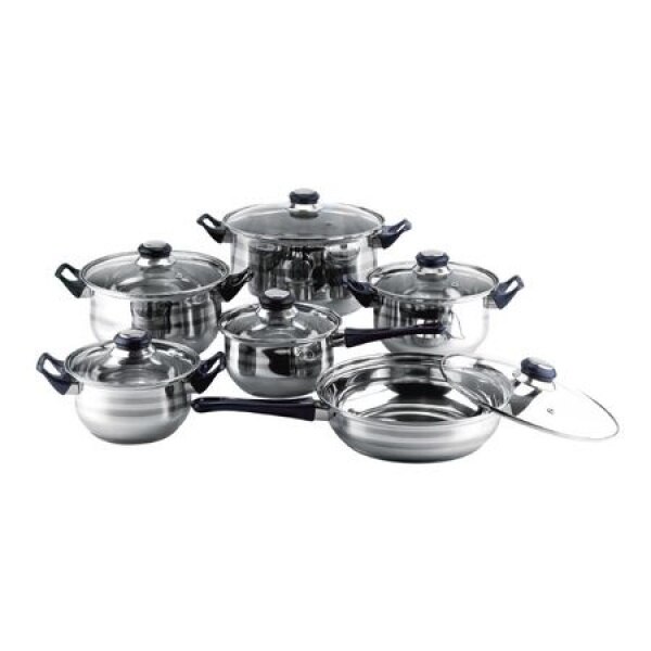 Set oale inox 12 piese Zilan Potrivit pentru toate sursele de caldura ...