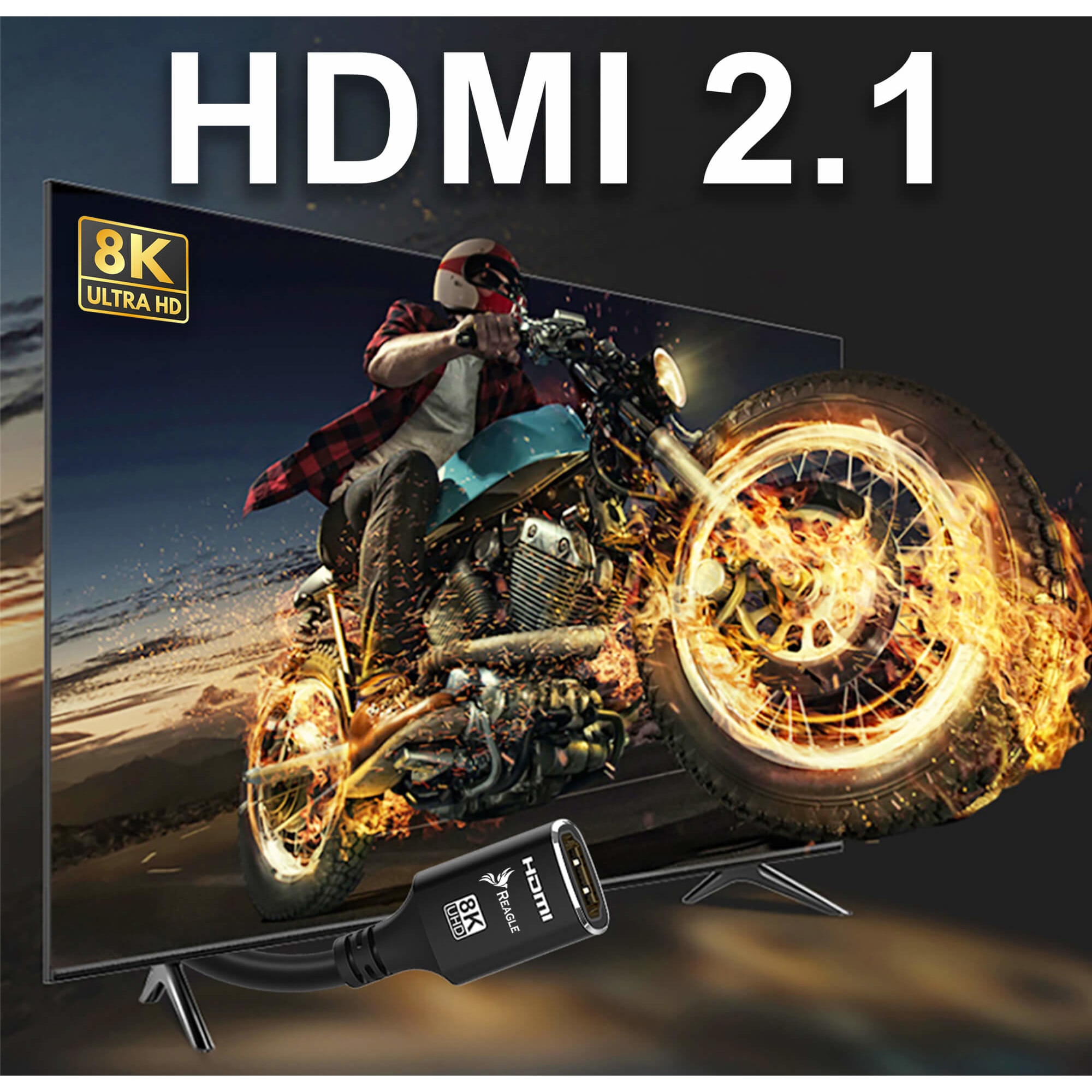 Adaptor cablu prelungitor Reagle HDMI 2.1 4K 144Hz 1M - eMAG.ro