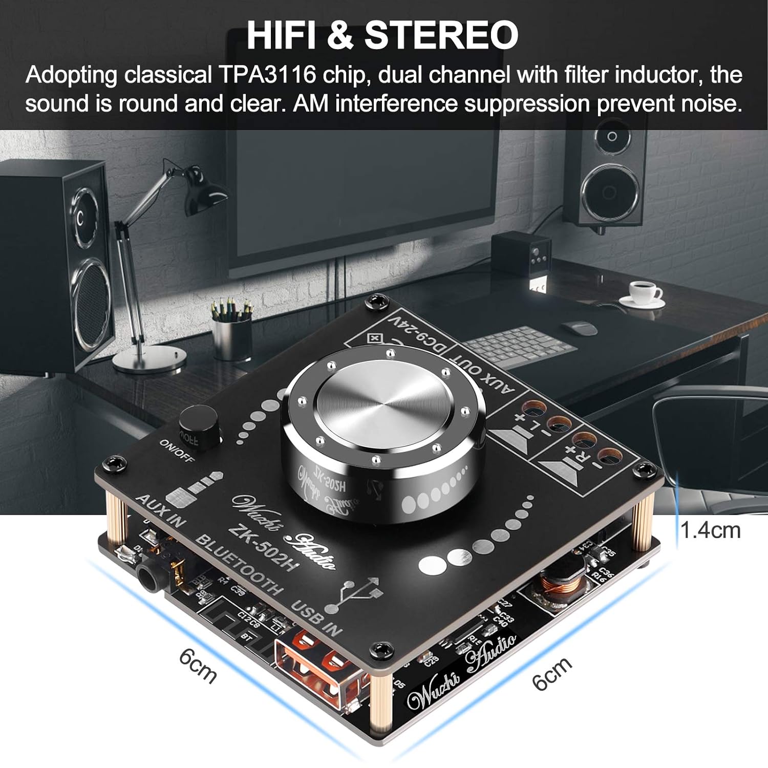 Kit modul amplificator, Cafuneplus®, stereo, 2x50W, bluetooth 5.0 HIFI ...