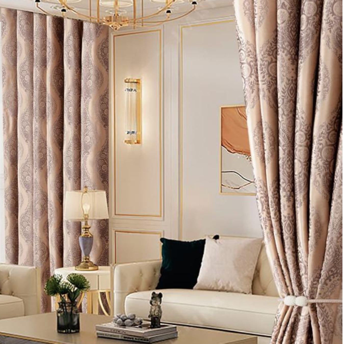 Draperie cu inele, dimensiune 150 x 245 cm, fata de perna 40 x 40 cm ...