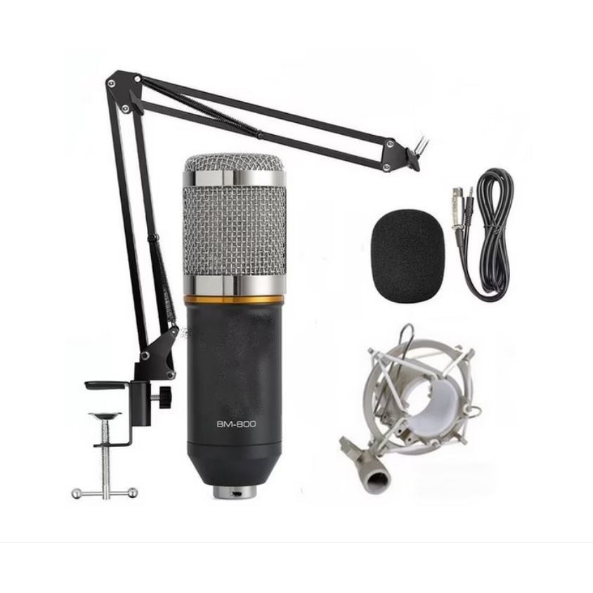 Set Microfon Condenser BM 800 Negru Suport Microfon Pantografic ...