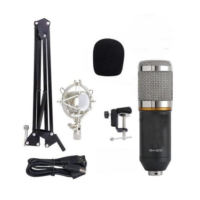 Set Microfon Condenser BM 800 Negru Suport Microfon Pantografic ...