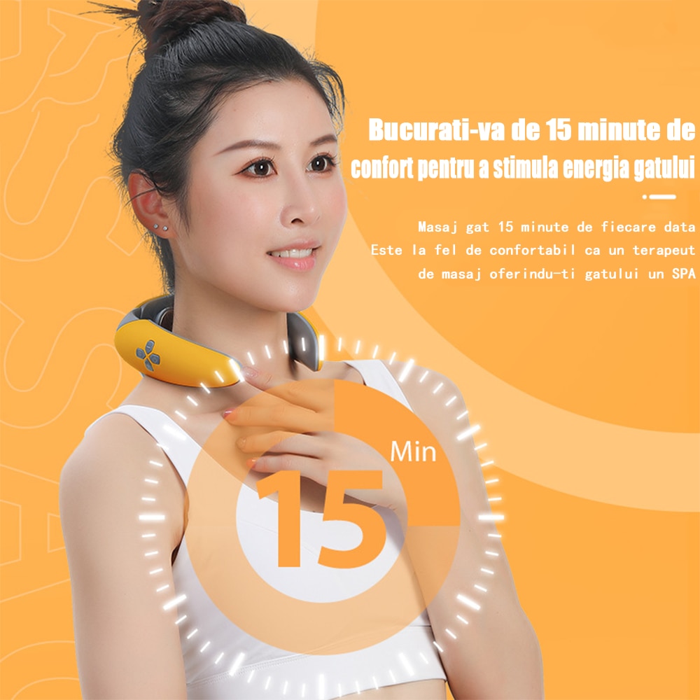 Aparat de masaj cervical, TENS Impuls Electromagnetic, 6 moduri, 7 ...