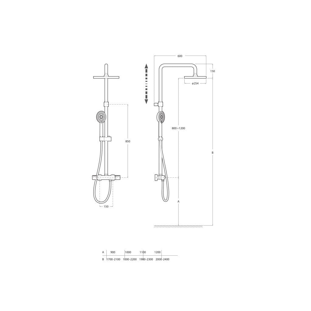 Sistem de dus Roca Even Round, Termostatic, 4 functii, Alama, Crom ...