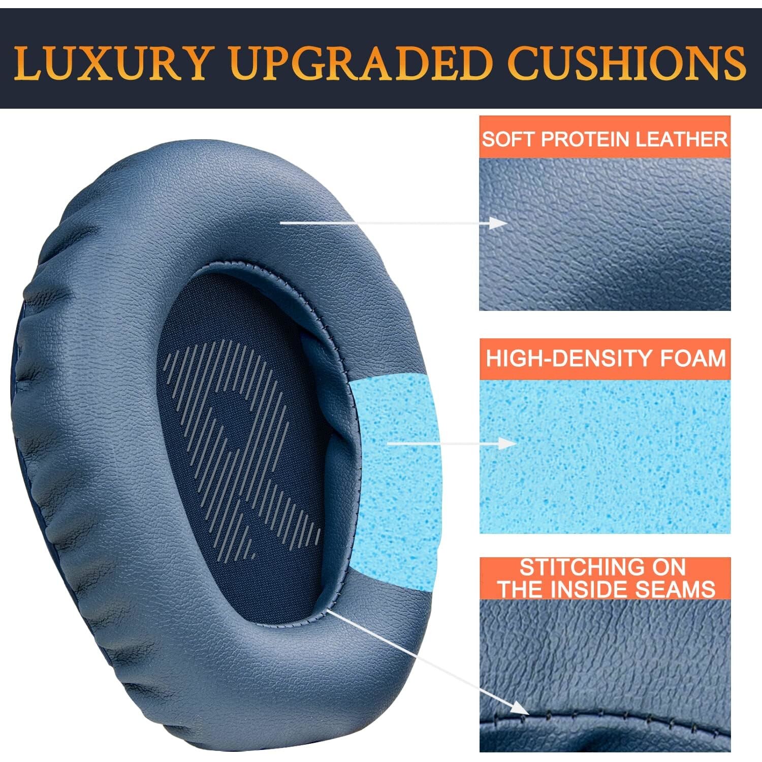 Set 2 bureti PadForce® pentru casti JBL Quantum Q100 - Spuma cu memorie - Albastru - eMAG.ro