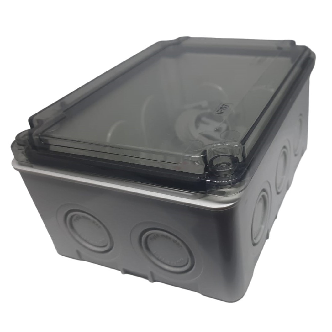 Doza aplicata 150x110mm cu capac transparent ABS si PC IP67 cu urechi ...