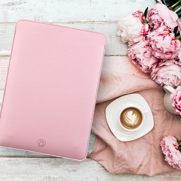 Husa laptop, MacBook PRO 14 inch, piele PU cu lana din fibre naturale ...